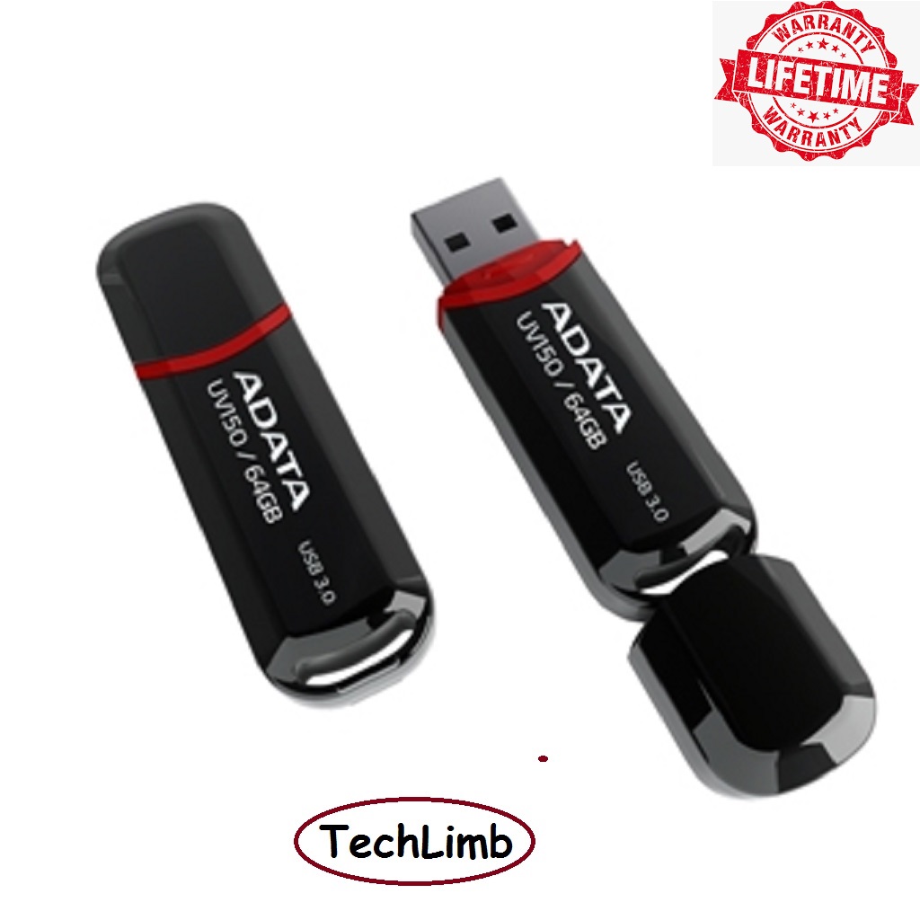 Adata PenDrive 64GB USB 3.2 UV150 Black USB Flash Drive Portable ...